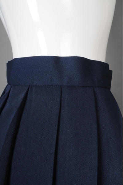 Design Womens Dark Blue Cheerleading Pleated Skirt Invisible Zipper